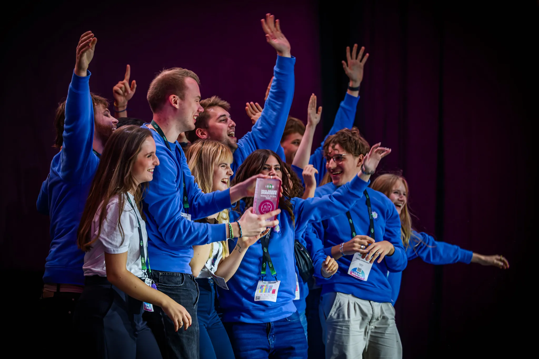 Team holding trophy at the Grand Jamboree