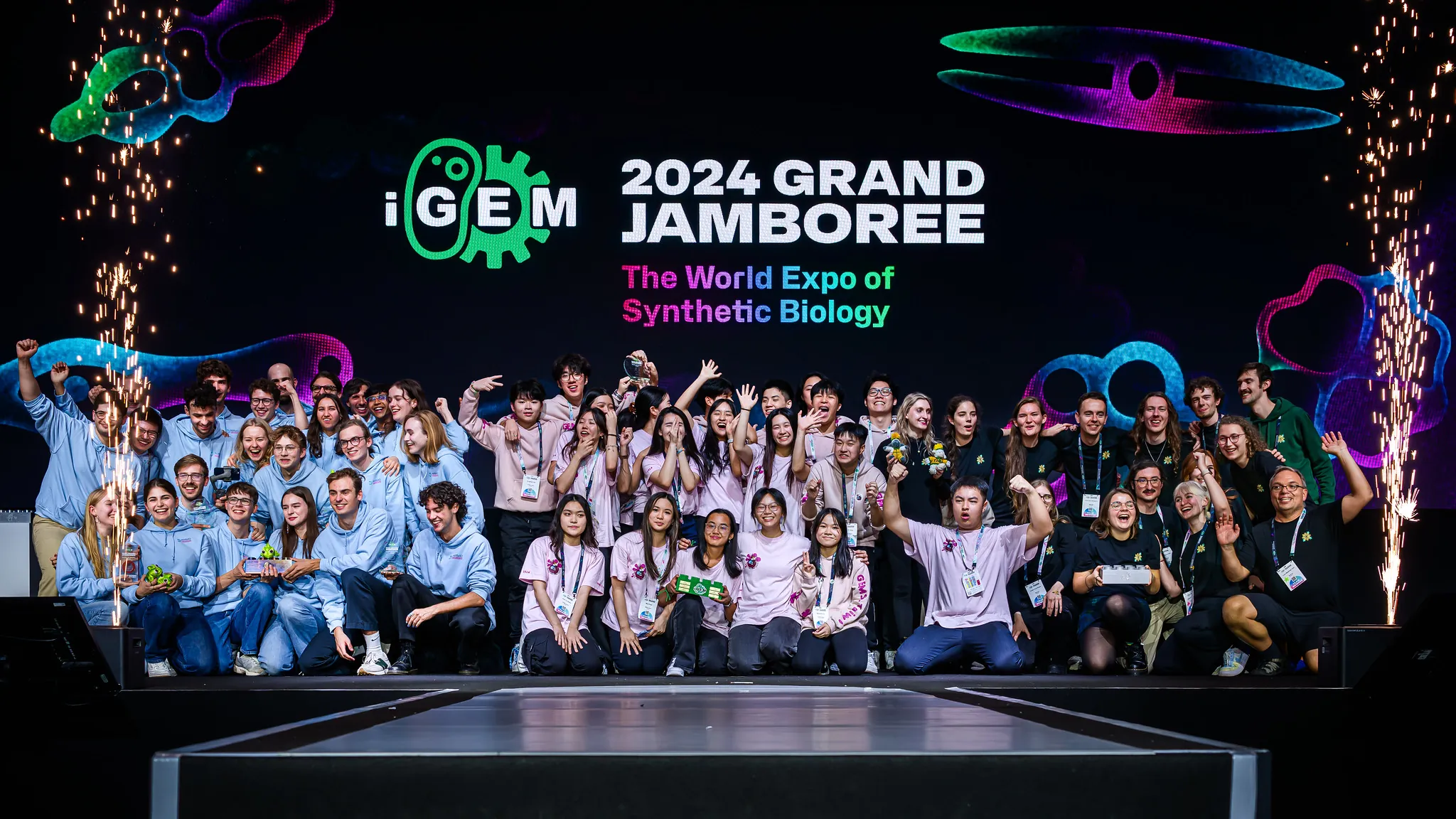 Team on stage during final day